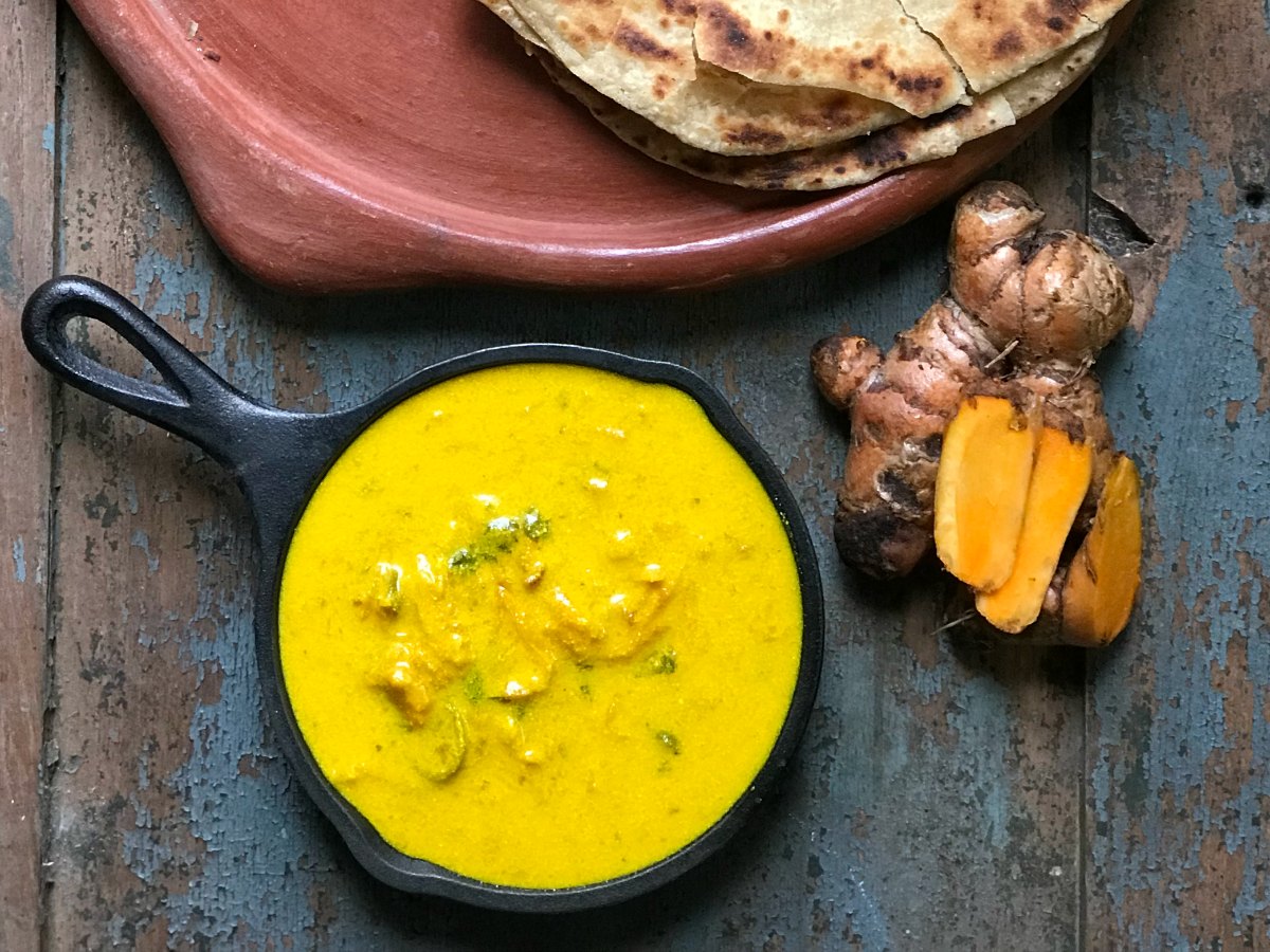 Kachi Haldi Ki Sabji - Fresh Turmeric Curry - Sinamon Tales